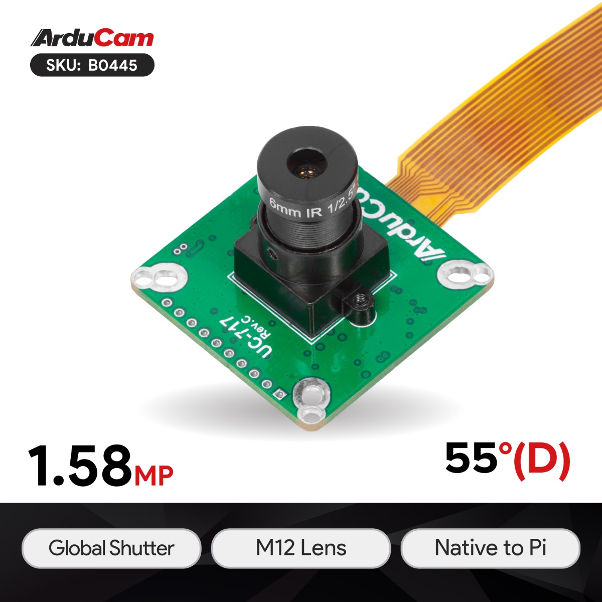 Buy Arducam 1.58MP IMX296 Global Shutter Camera Module | Tanna TechBiz