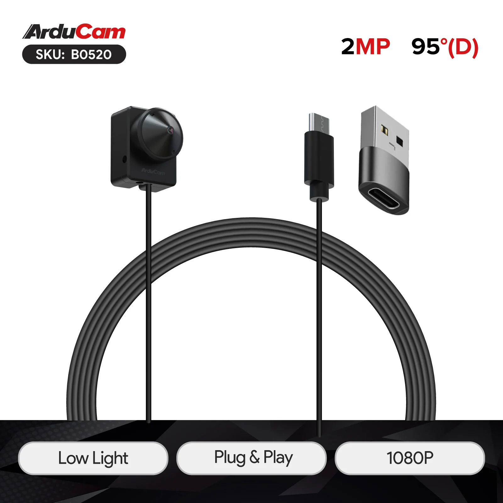 Buy Arducam 2MP Low Light USB Camera Module with M12 Lens
